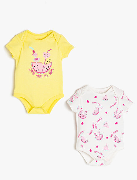 Koton Kız Çocuk 2'li Baskılı Zıbın