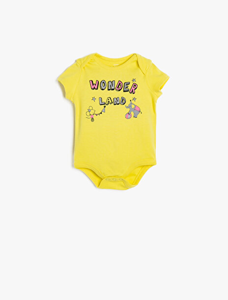 Koton Kız Çocuk Yazılı Baskılı Çıtçıtlı Zıbın