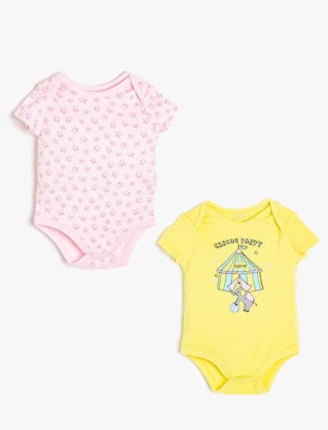 Koton Kız Çocuk 2'li Baskılı Zıbın Seti