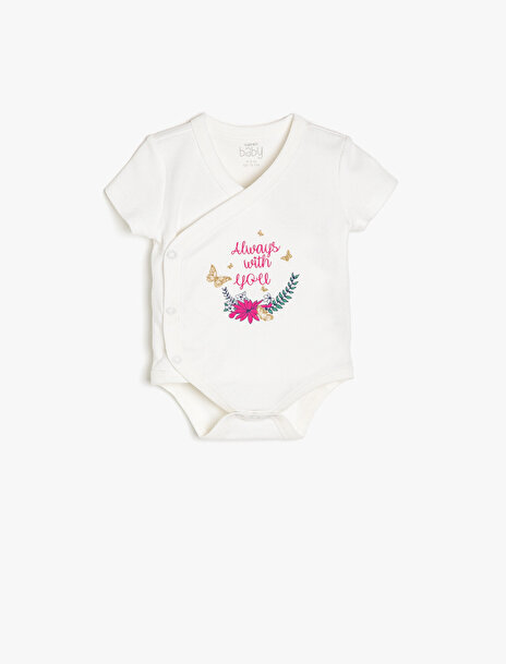 Koton Kız Çocuk Yazılı Baskılı Çıtçıtlı Zıbın