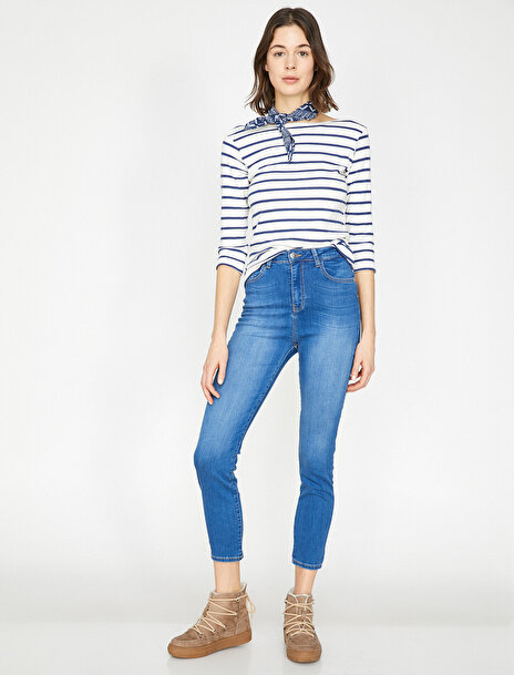 Koton Kadın Carmen Jean - Yüksek Bel Dar Kesim Dar Paça Pantolon