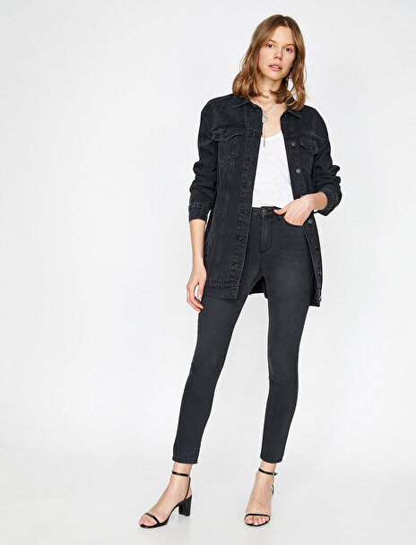 Koton Kadın Carmen Jean - Yüksek Bel Dar Kesim Dar Paça Pantolon